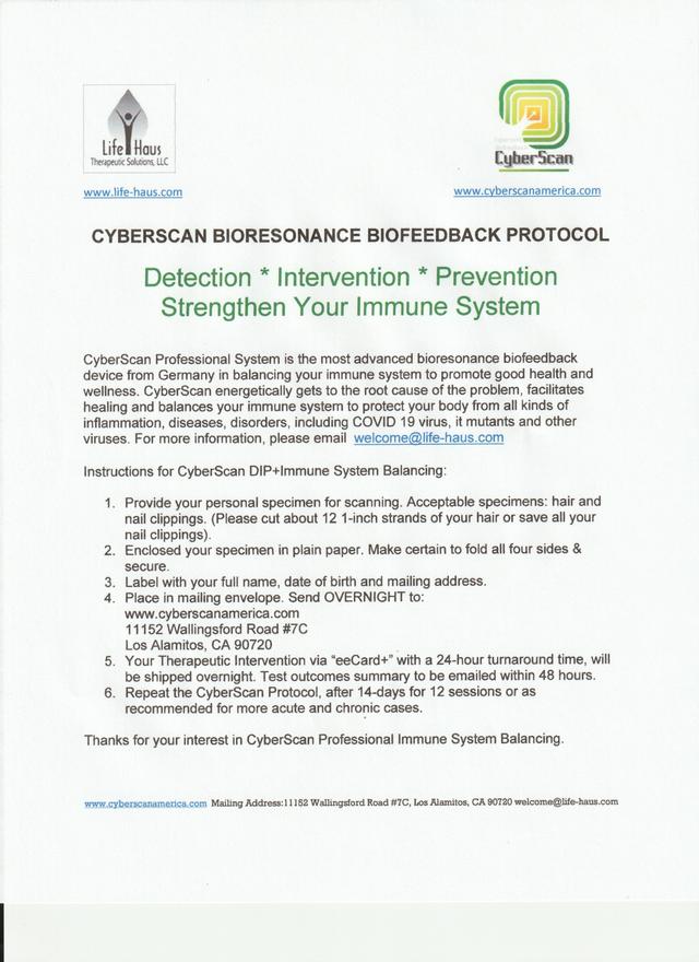 CyberScan Bioresonance Biofeedback Professional System balancing Immune System